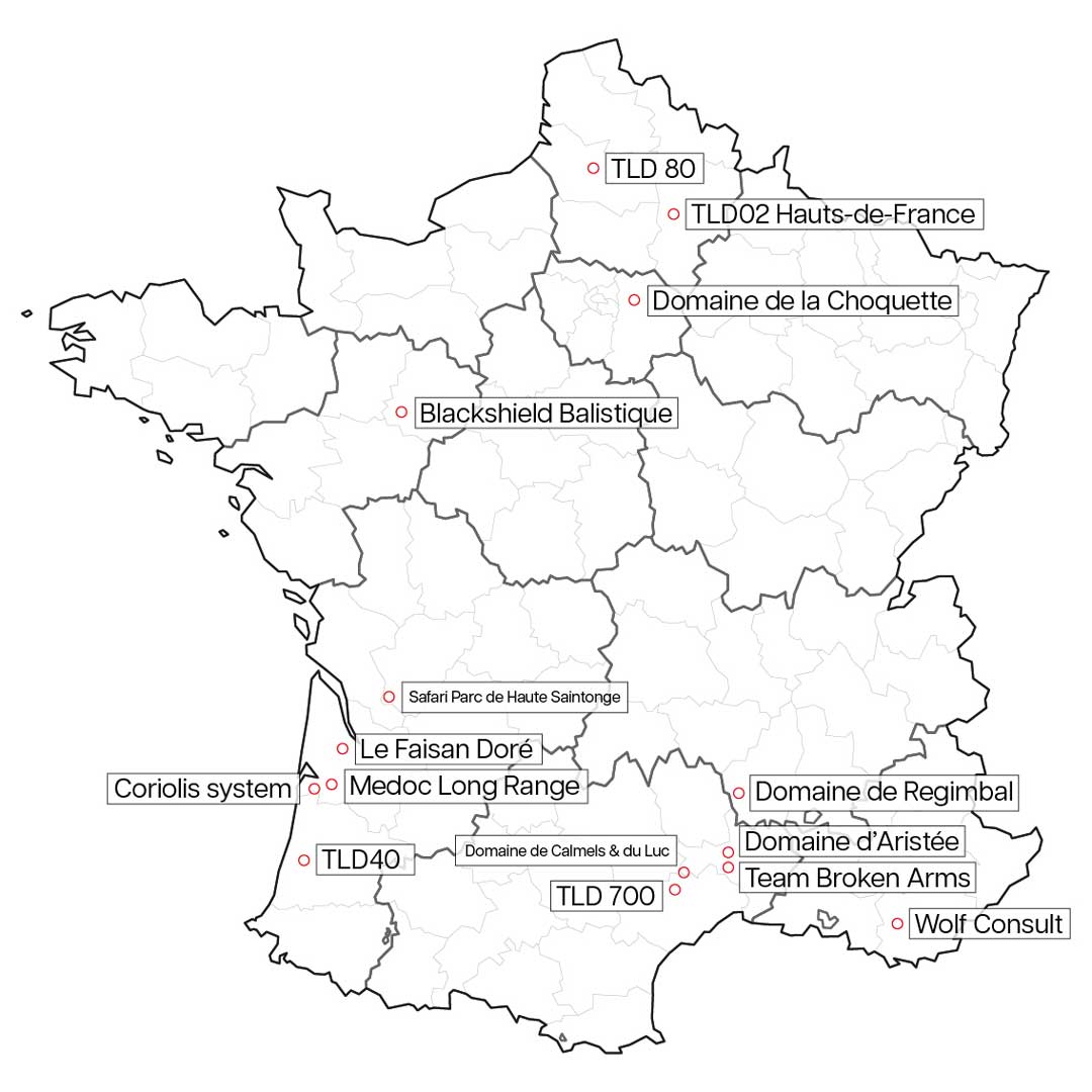 Carte des stands de tir longue distance en France - PGM Precision